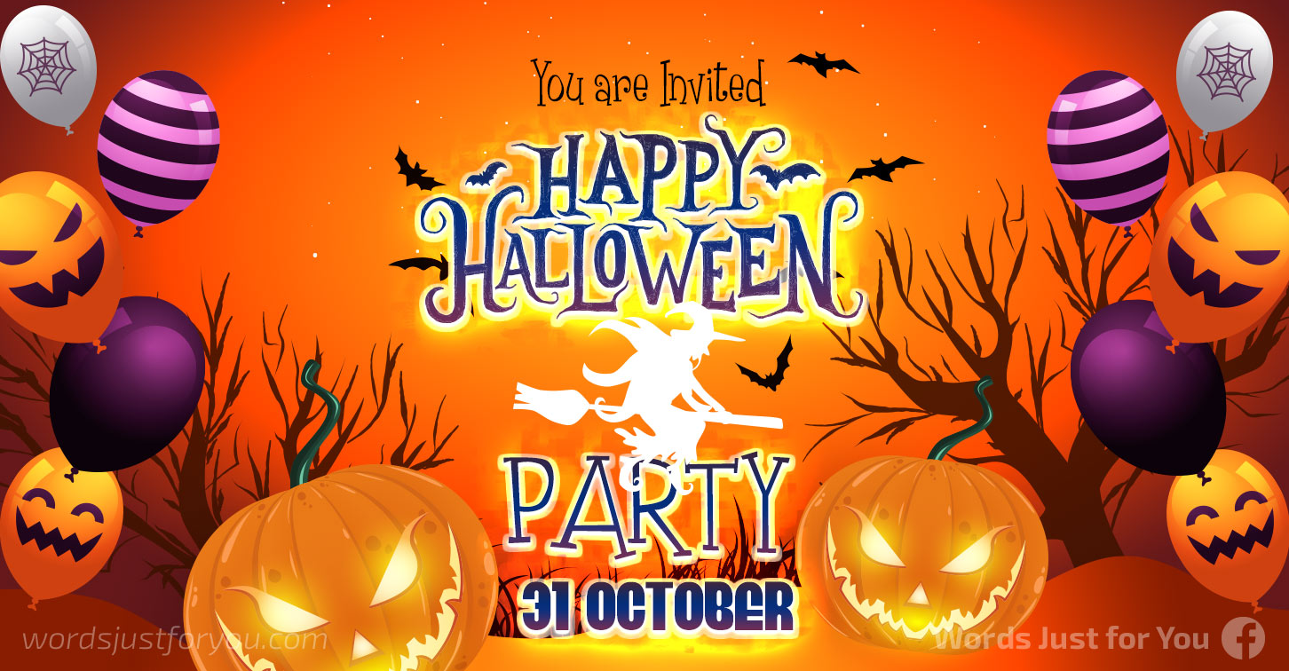 Happy Halloween Party Invite Card - 5303 » WordsJustforYou.com ...