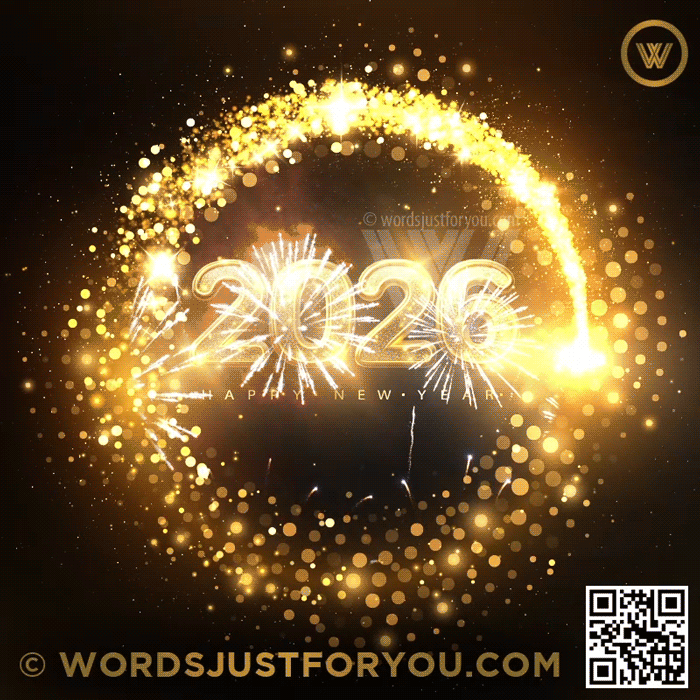 Glitter 2026 Happy New Year GIF » WordsJustforYou.com - Original Creative Animated GIFs
